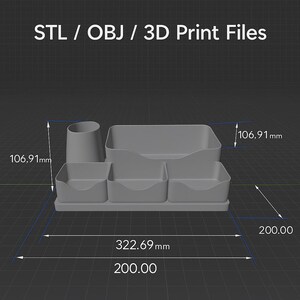 Modular Desk Organizer STL File – 3D Printable Office Tray, Pen Holder ...