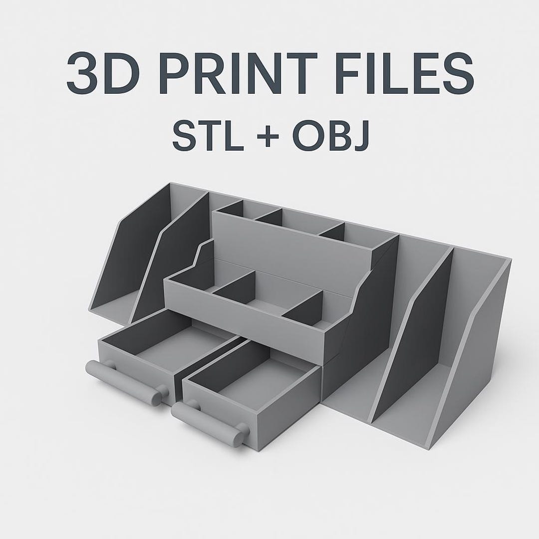 Modular Desk Organizer 3D Print File – STL & OBJ File Download, Office ...