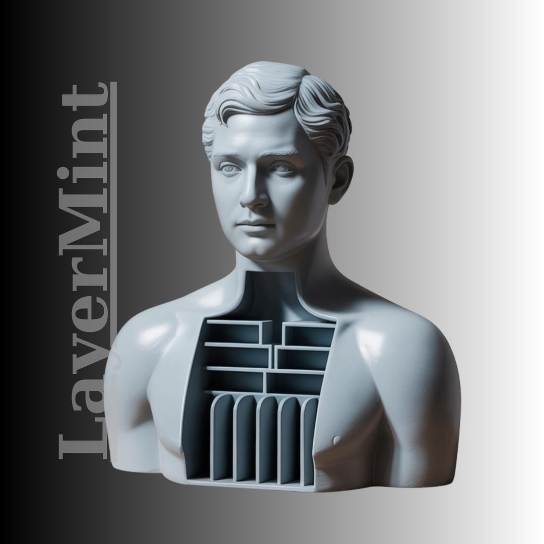 3D Printable Male Torso Bust: Geometric Desk Organizer (STL Digital ...