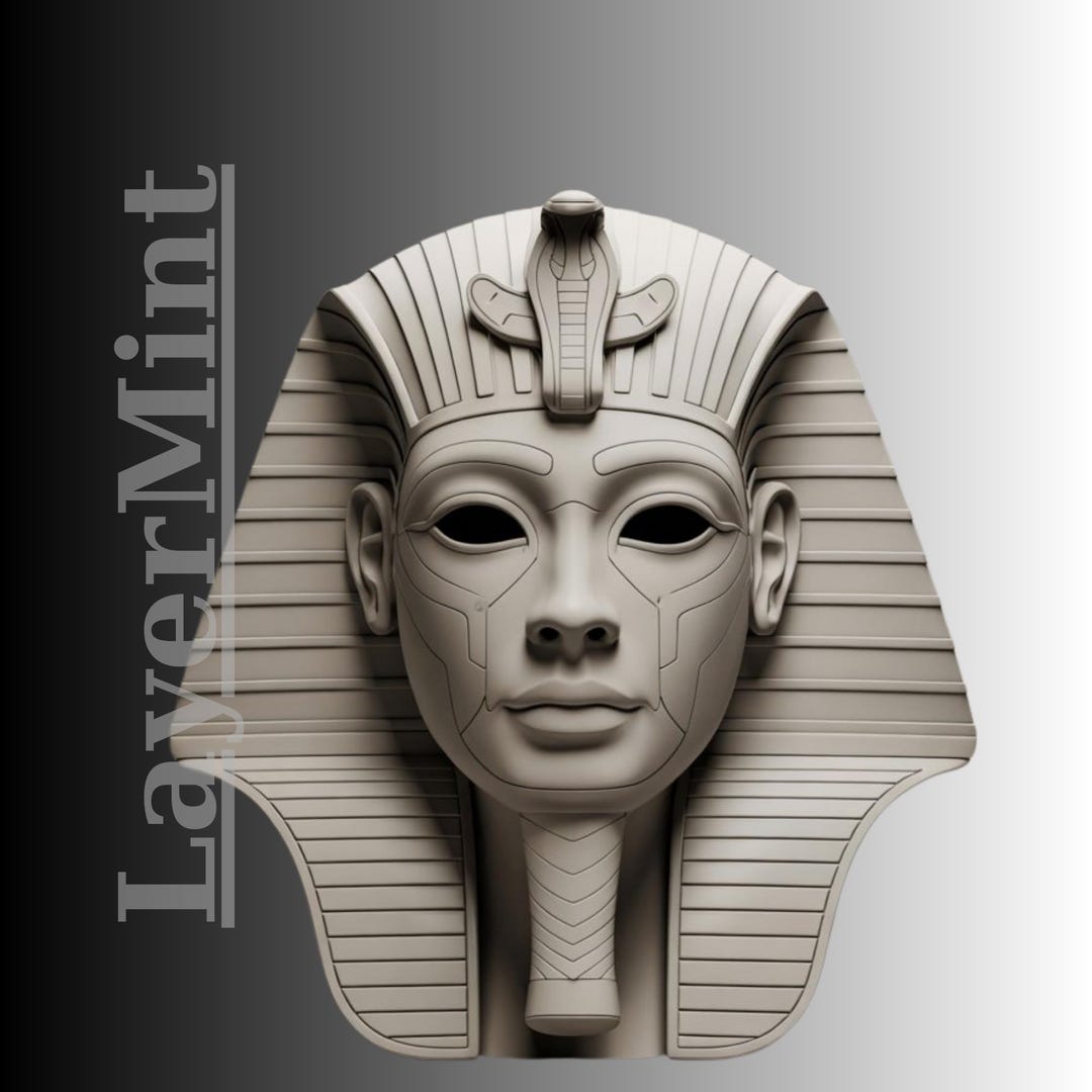 3D Printable Pharaoh Bust STL File – Ancient Egyptian Statue Head Model ...