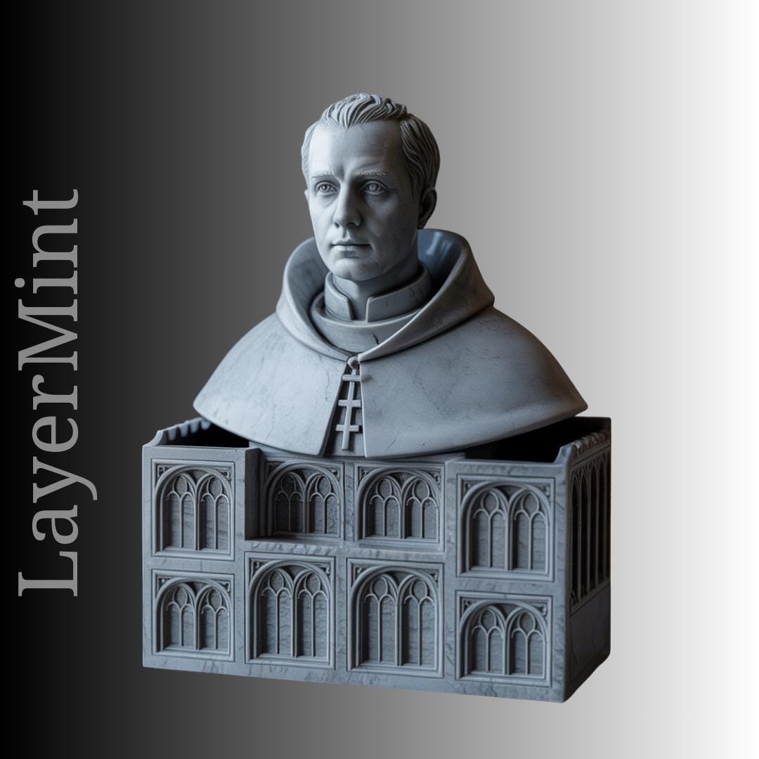 Gothic Architecture Priest Bust Sculpture STL 3D Print Model – Highly ...