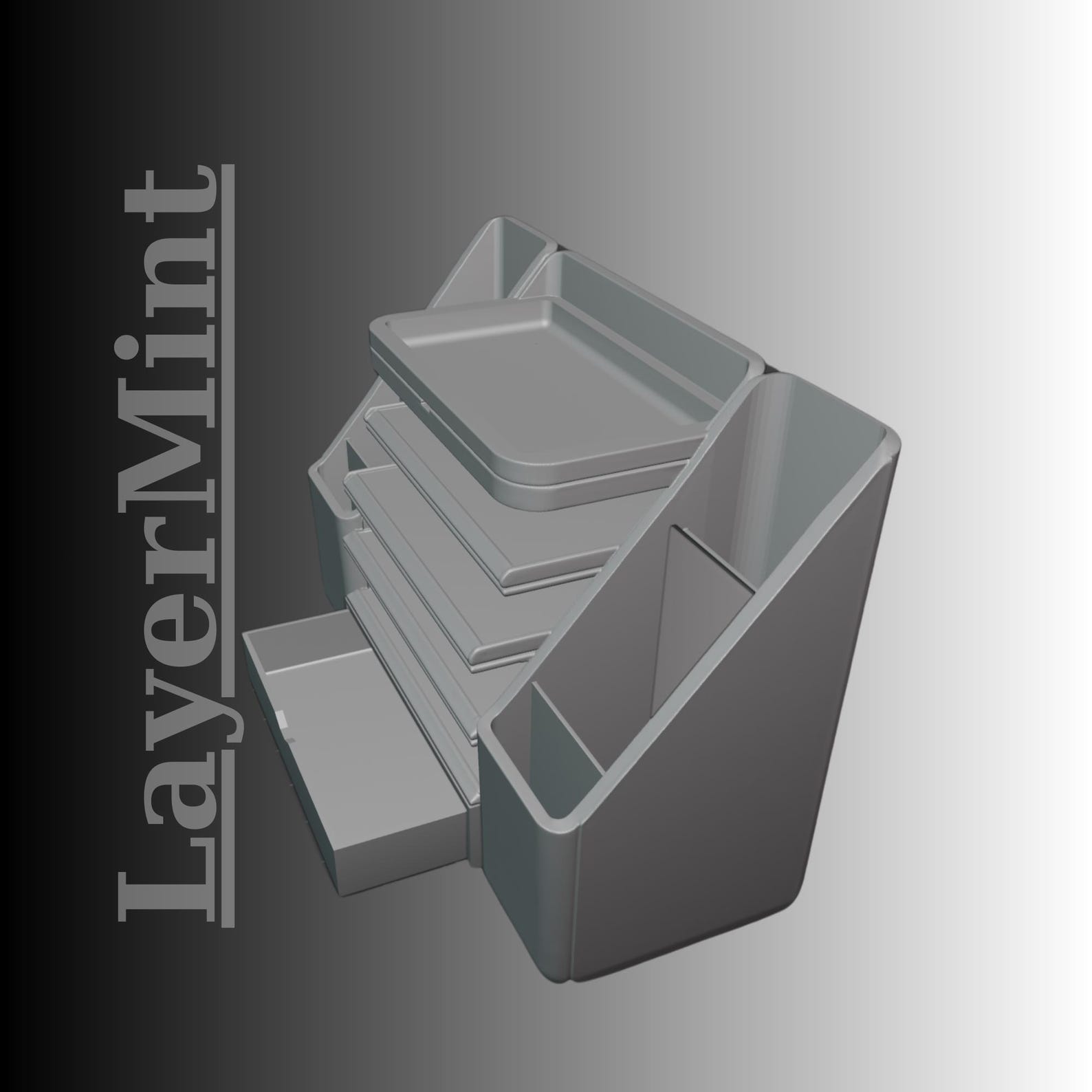 3D Printable Desk Organizer: Multi-layer Storage, STL File - Etsy