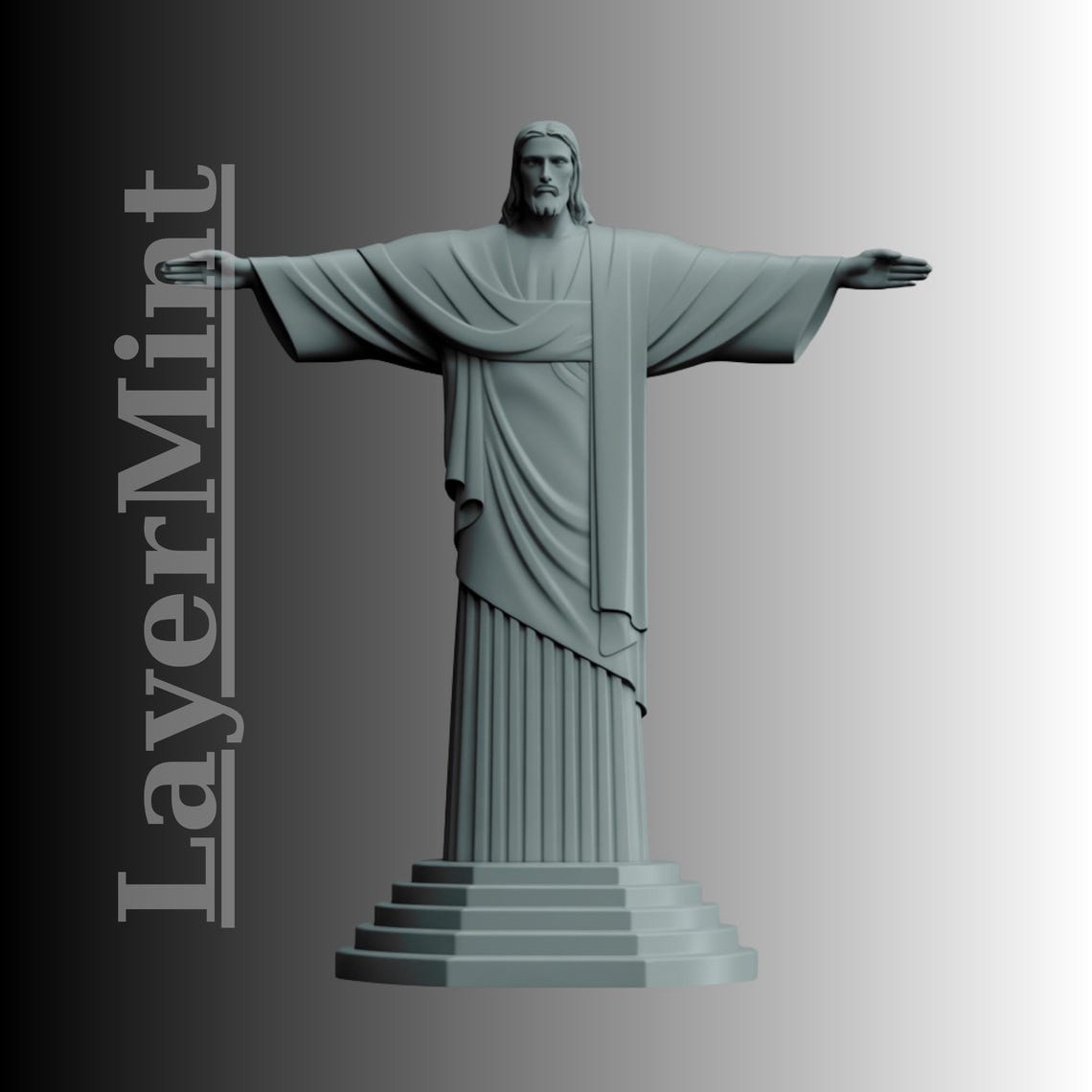 Christ the Redeemer 3D Print File – Jesus Statue STL OBJ – Religious ...