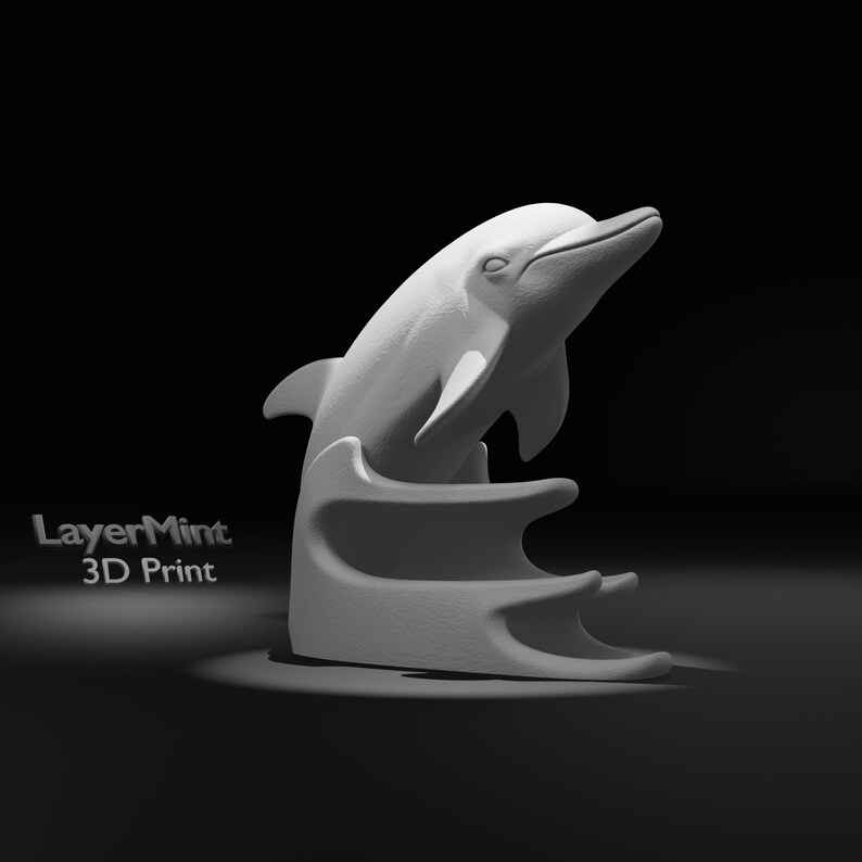 Dolphin Desk Organizer STL File, 3D Printable Ocean Themed Storage ...