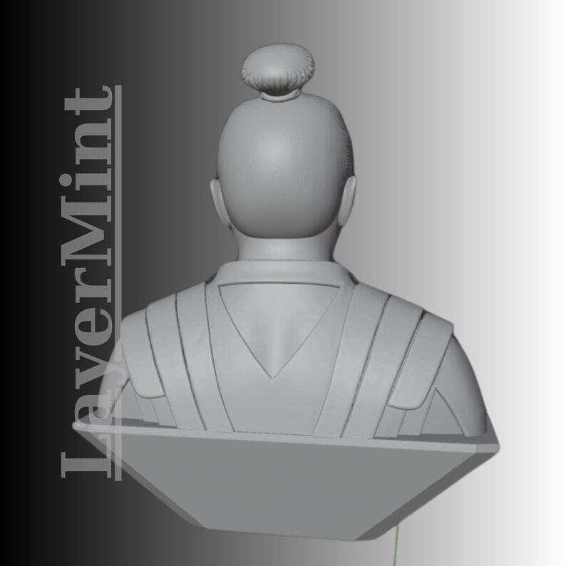 Cyber Samurai Bust STL File – 3D Printable Futuristic Warrior Statue ...