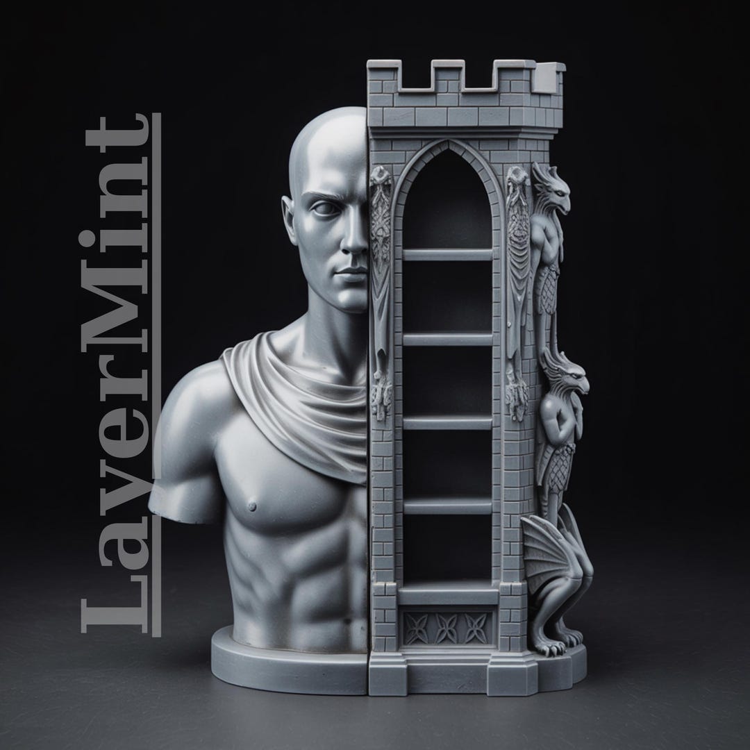 Gothic Bust Tower Organizer STL File: 3D Printable Fantasy Statue - Etsy