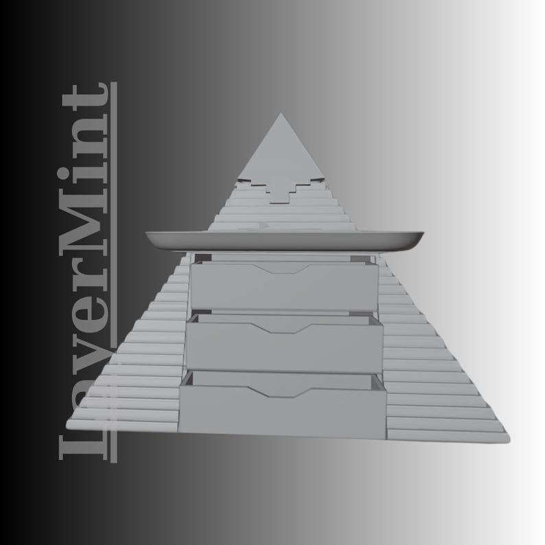 Ancient Egypt Pyramid Desk Organizer With 3 Drawers – STL 3D Print File ...