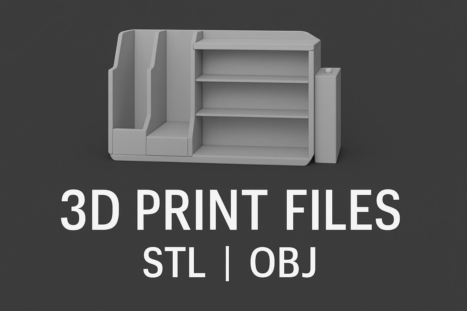 Modular Desk Organizer, 3D Printable, STL & OBJ File, Office Storage ...