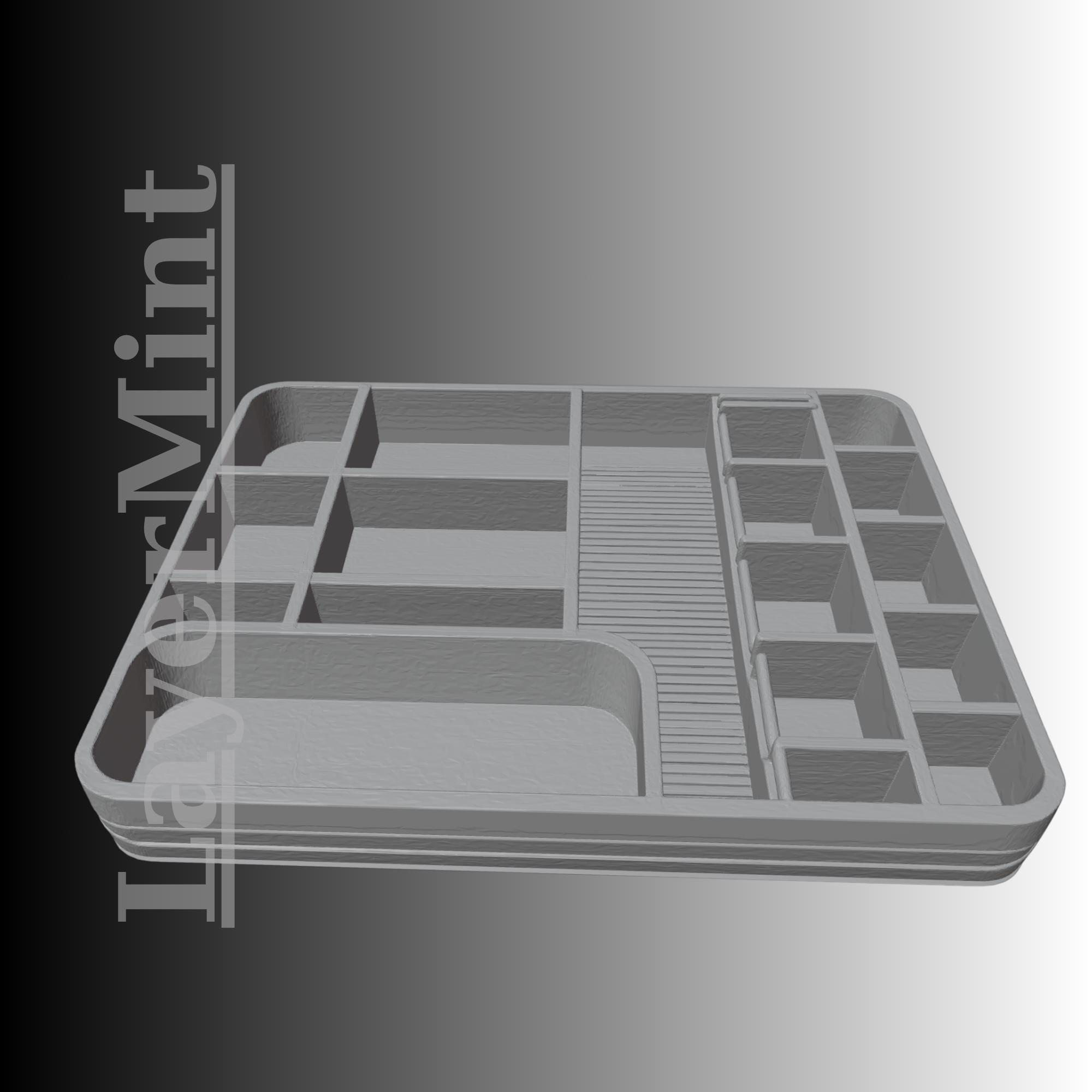 3D Printed Desk Organizer Tray - Multi-compartment Drawer Insert (STL ...