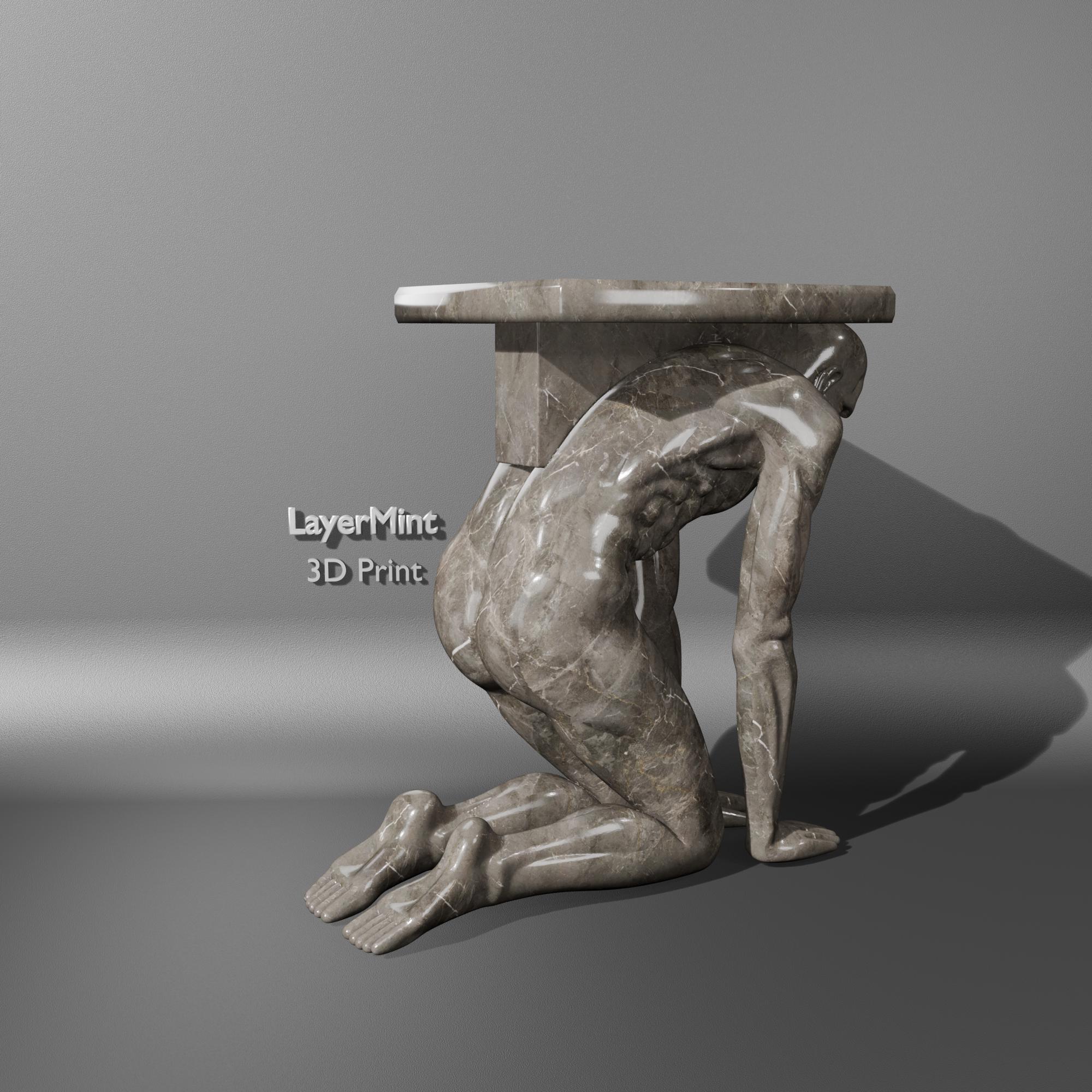 Kneeling Human Statue Tray STL File for 3D Printing, Artistic ...