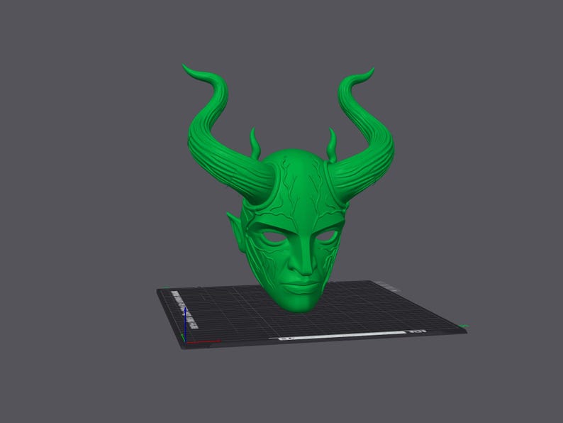 3D Printable Horned Demon Mask STL File, Fantasy Devil Cosplay Prop ...