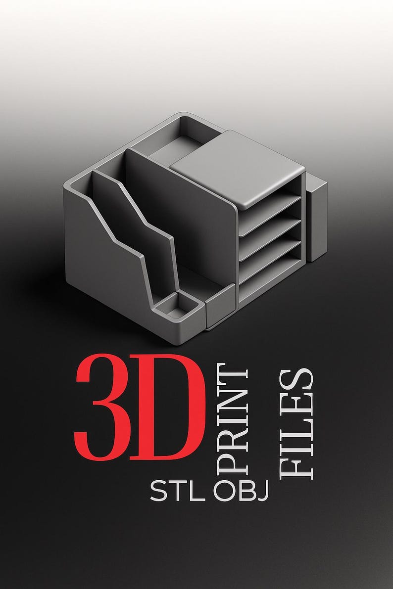 Modular Desk Organizer, 3D Printable, STL & OBJ File, Office Storage ...