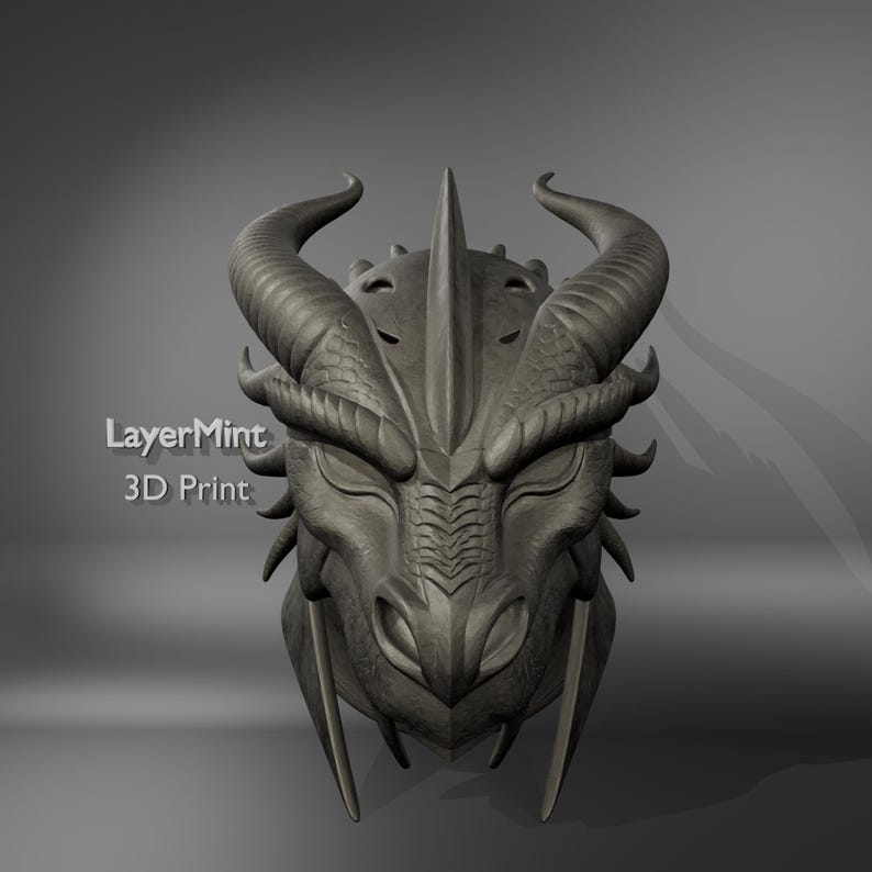 Dragon Helmet With Horns and Scales | Fantasy Warrior Cosplay Armor ...