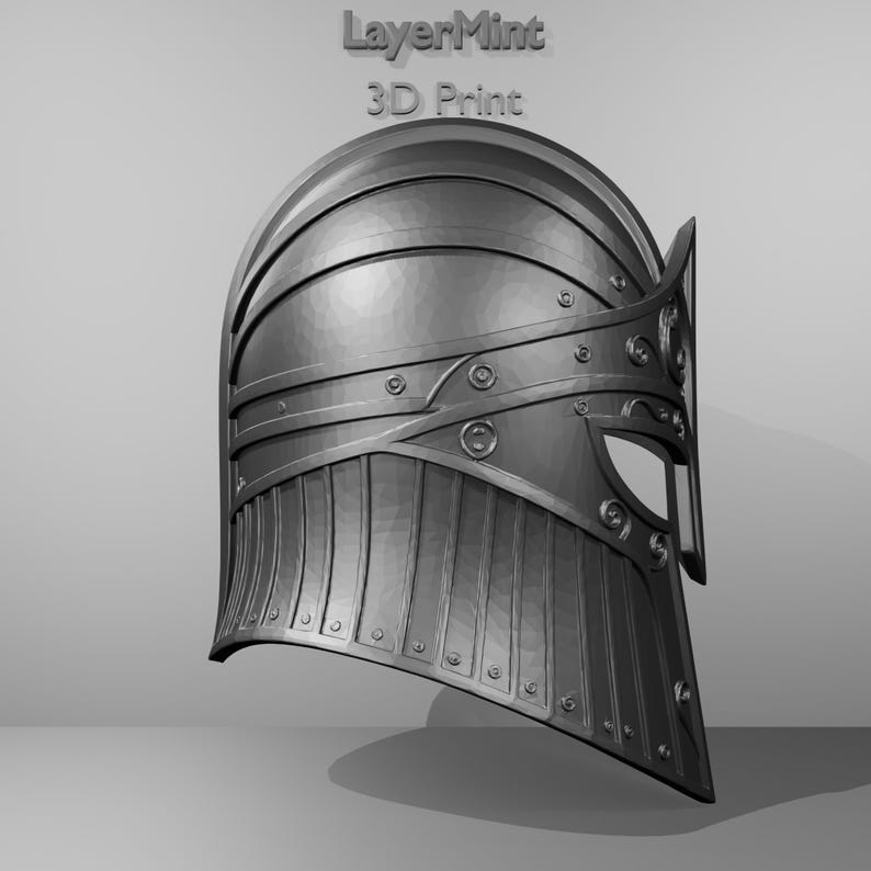 Medieval Knight Helmet STL File, Detailed 3D Print Armor Cosplay ...