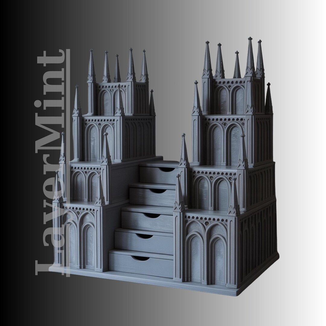 Gothic Cathedral Desk Organizer, 3D Printable, STL & OBJ Files, Multi ...