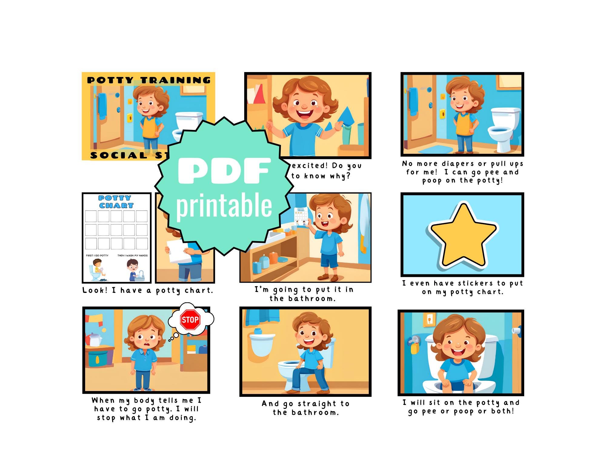 Potty Training Social Story | Potty Charts |toilet Training Printable ...