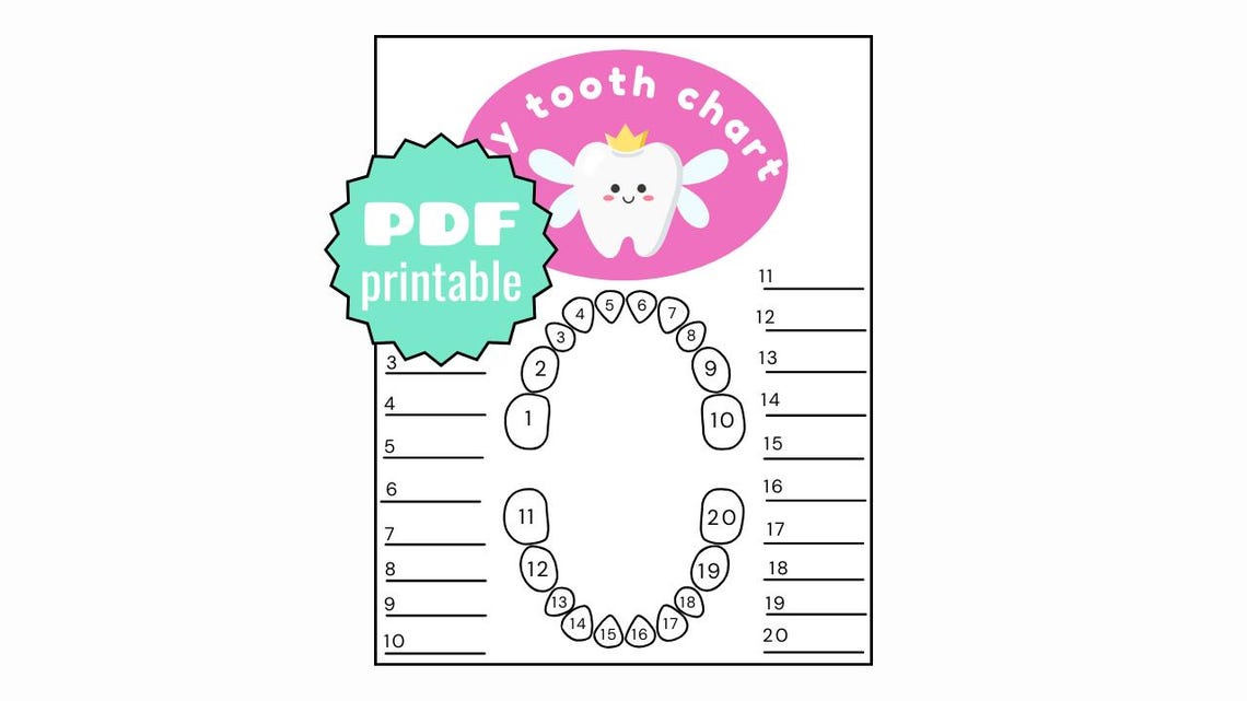 Tooth Chart | Tooth Fairy Chart | Loose Tooth Printable | Missing Teeth ...