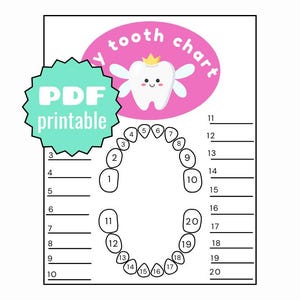 Tooth Chart | Tooth Fairy Chart | Loose Tooth Printable | Missing Teeth ...