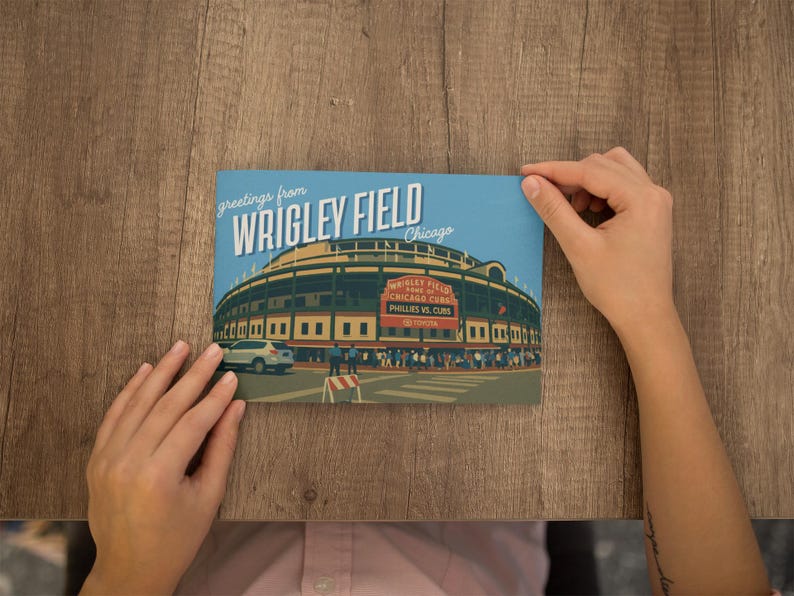 Vintage Wrigley Field Postcards, Chicago Art Prints, Travel Souvenirs ...