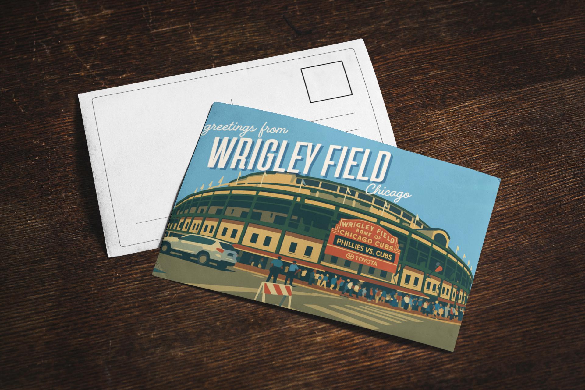 Vintage Wrigley Field Postcards, Chicago Art Prints, Travel Souvenirs ...