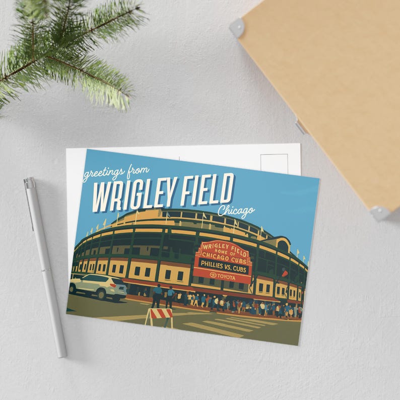 Vintage Wrigley Field Postcards, Chicago Art Prints, Travel Souvenirs ...