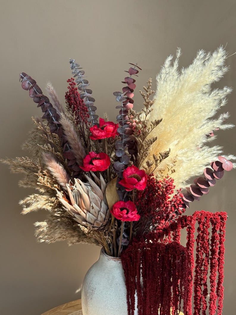 Large Dried Flower Arrangement With Pampas Grass, Preserved Flower ...