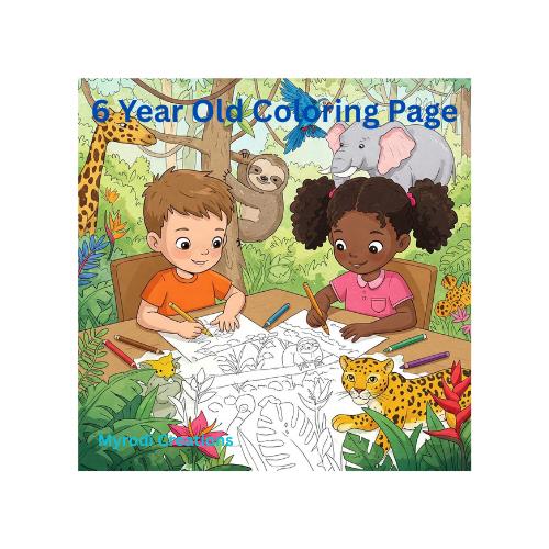 5 Coloring Pages for 6 Year Olds – Simple Fun Art Activity– Instant ...