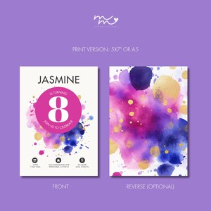 Editable Birthday Invitation Template | Color Pop 'popberry' Theme ...