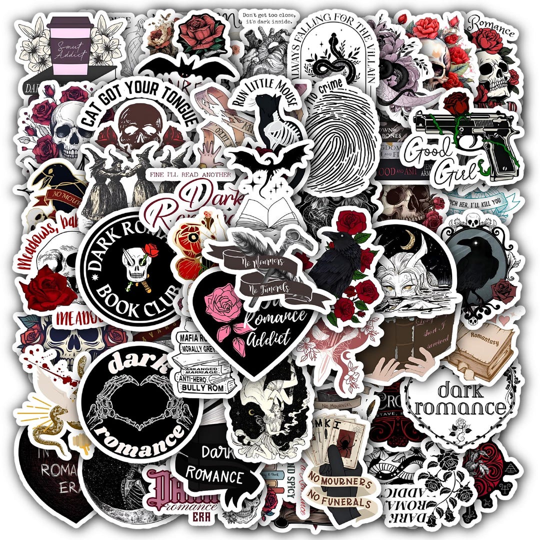 Dark Romance Stickers Sheet – Vinyl Decal for Journal, Laptop & Water ...