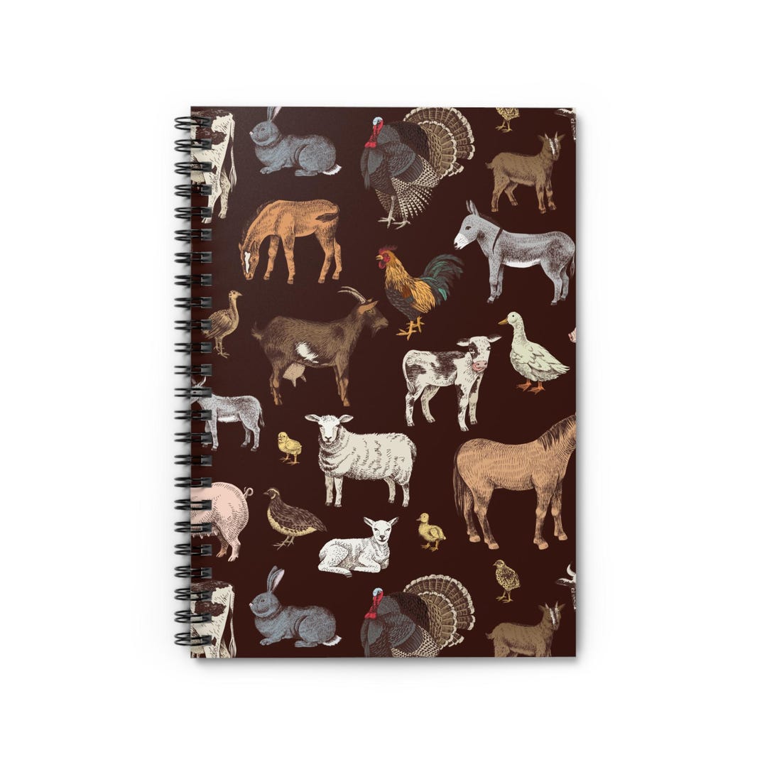 Farm Animal Spiral Notebook: Rustic Stationery Gift - Etsy