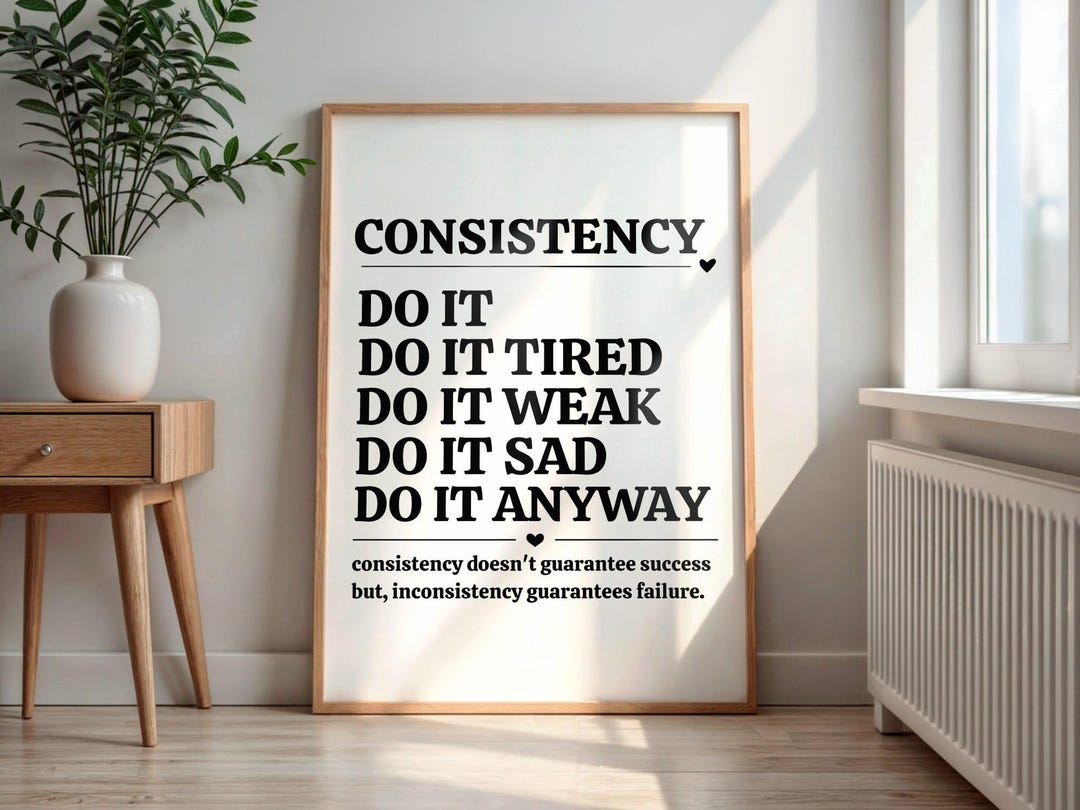 Consistency Quote Art Print: Motivational Office Decor (digital ...