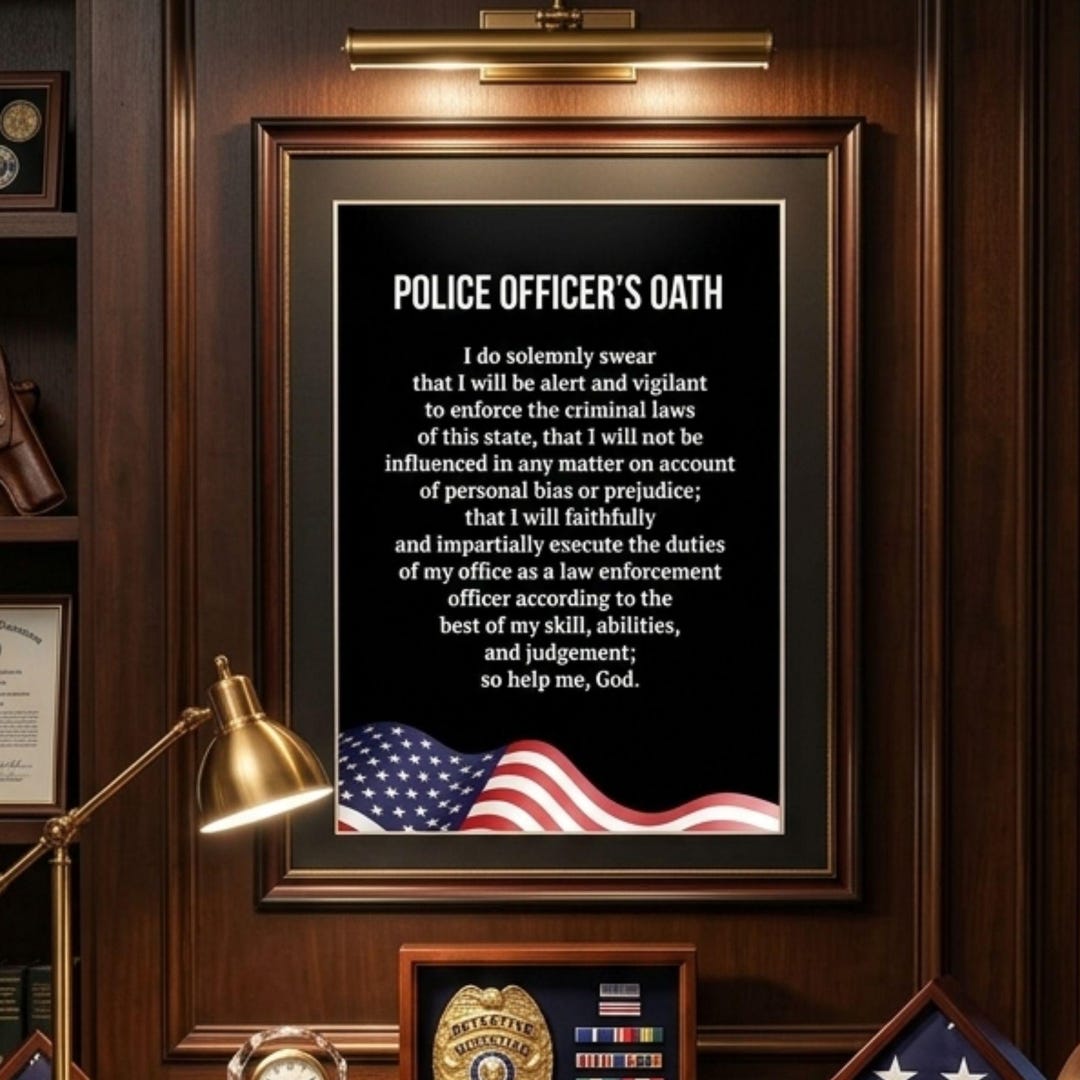 Police Officer Oath Printable Wall Art, Law Enforcement Gift, Police ...
