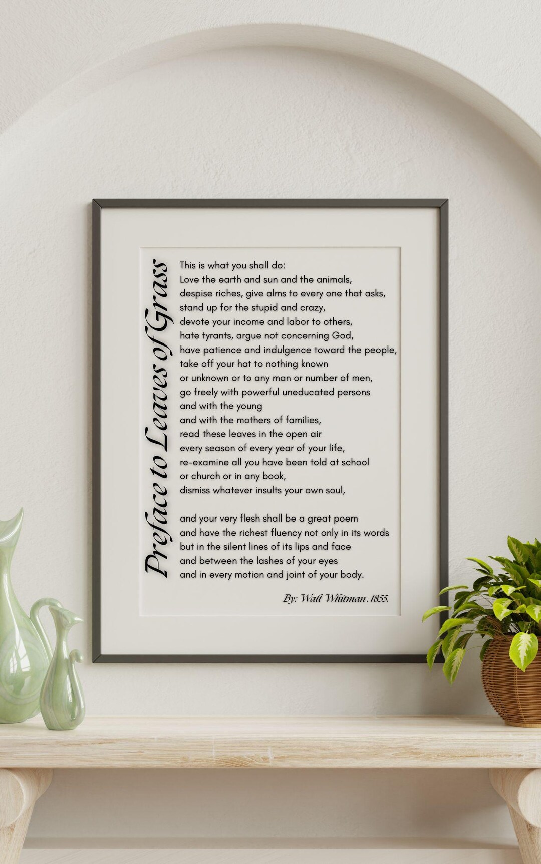 Walt Whitman's Leaves of Grass Poem Print: Literary Wall Art Digital ...