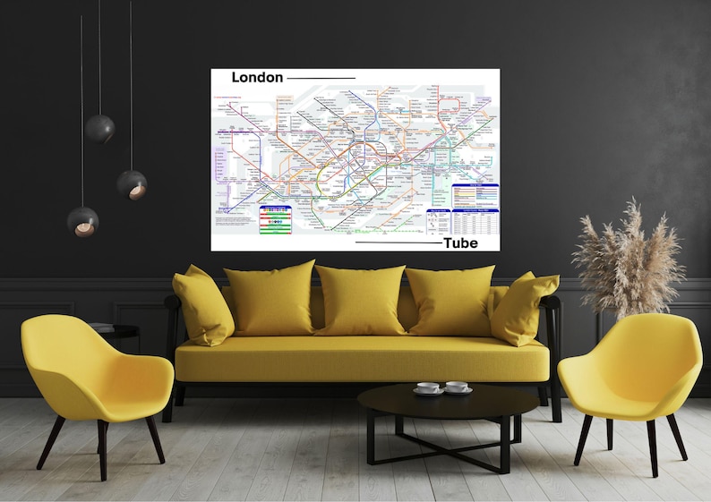 London Underground Poster, London Tube Map, Modern London Wall Art ...