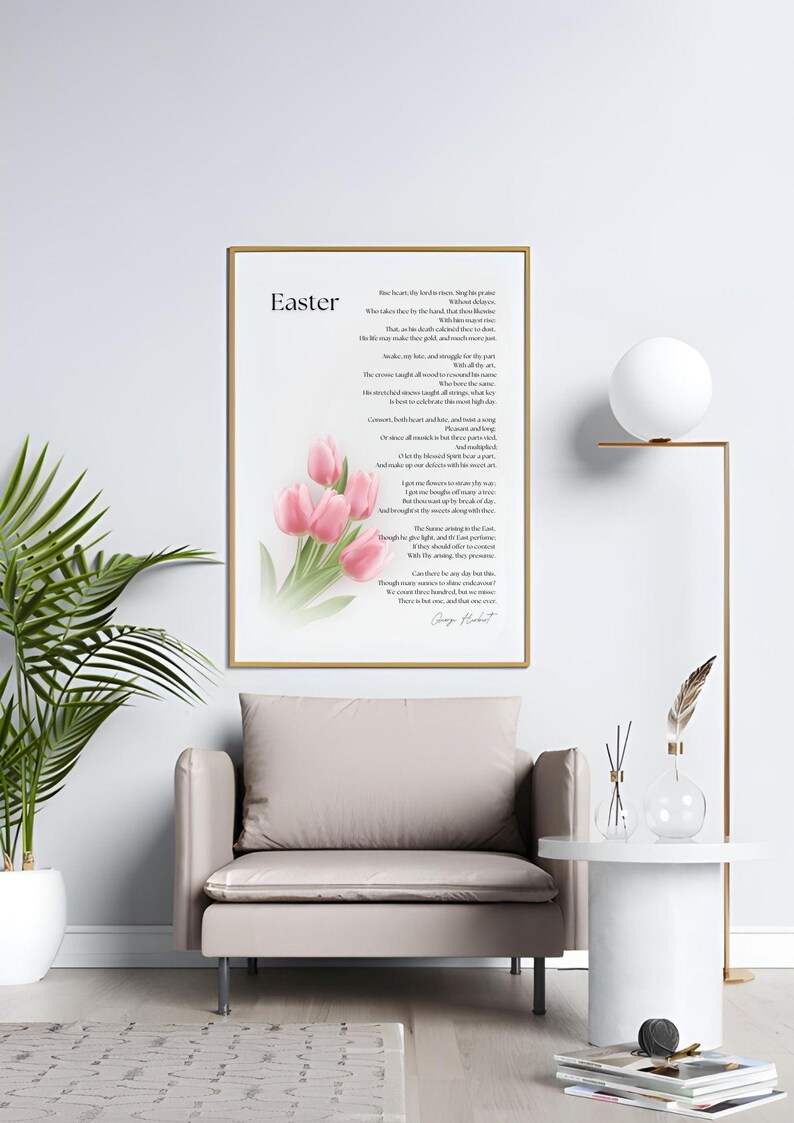 Easter Resurrection Poem by George Herbert: Printable Christian Wall ...