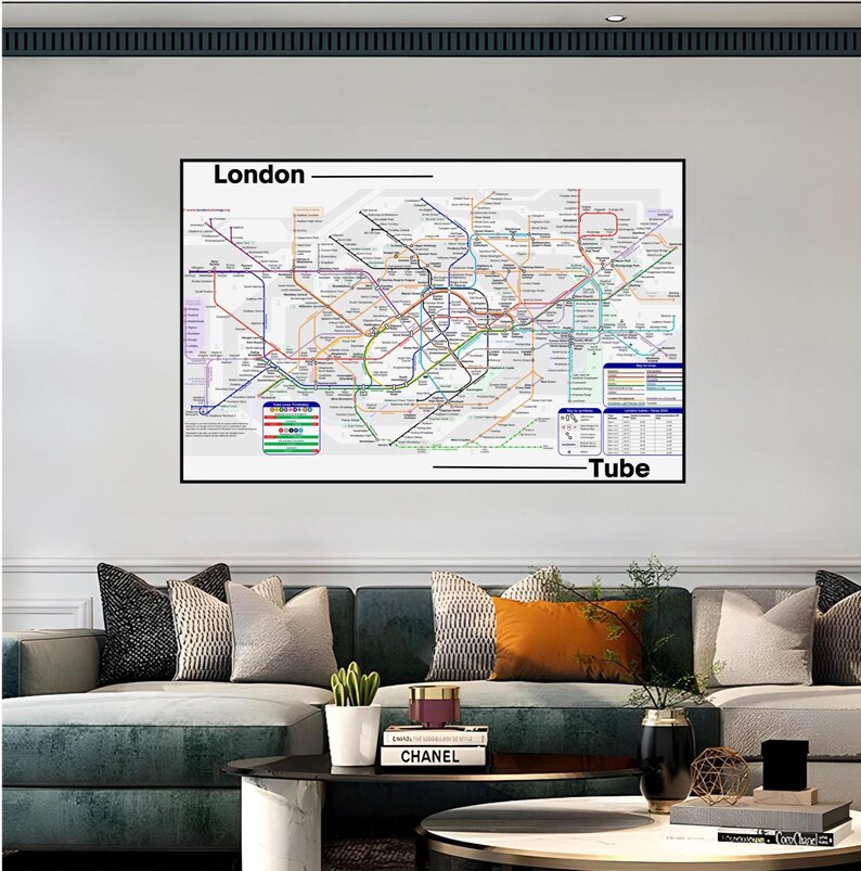 London Underground Tube Map Printable Art – Minimalist Subway Poster ...