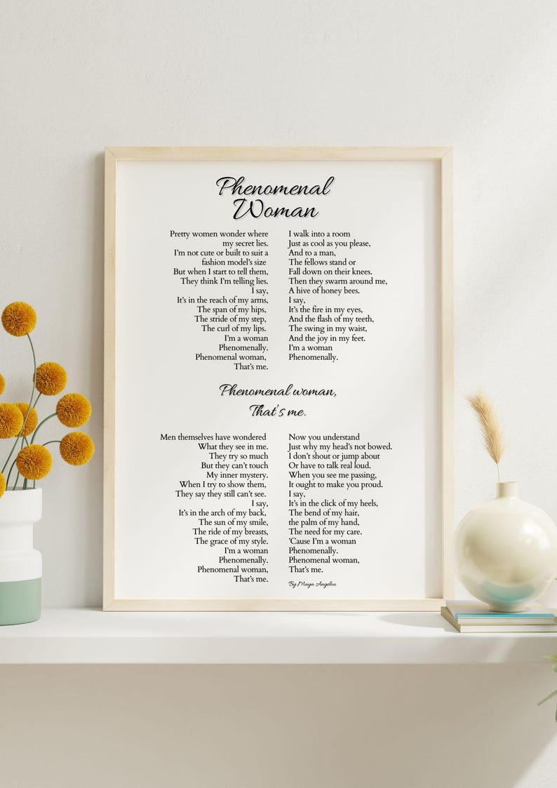 Phenomenal Woman Poem by Maya Angelou – Inspirational Feminist Quote ...