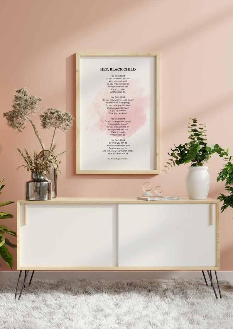 Inspirational Hey Black Child Poem Print: African American Art Digital ...