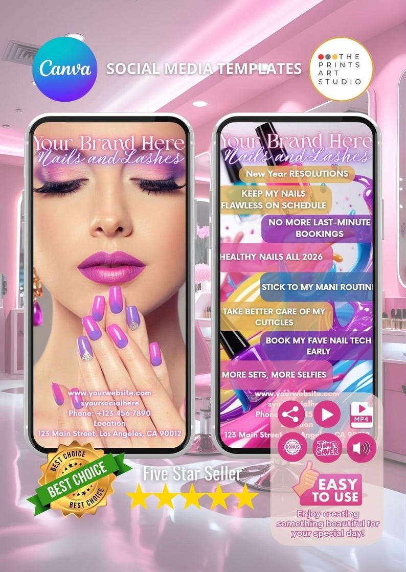 Nail Flyers Template Bundle, Nail Tech Marketing Nail Salon Templates ...