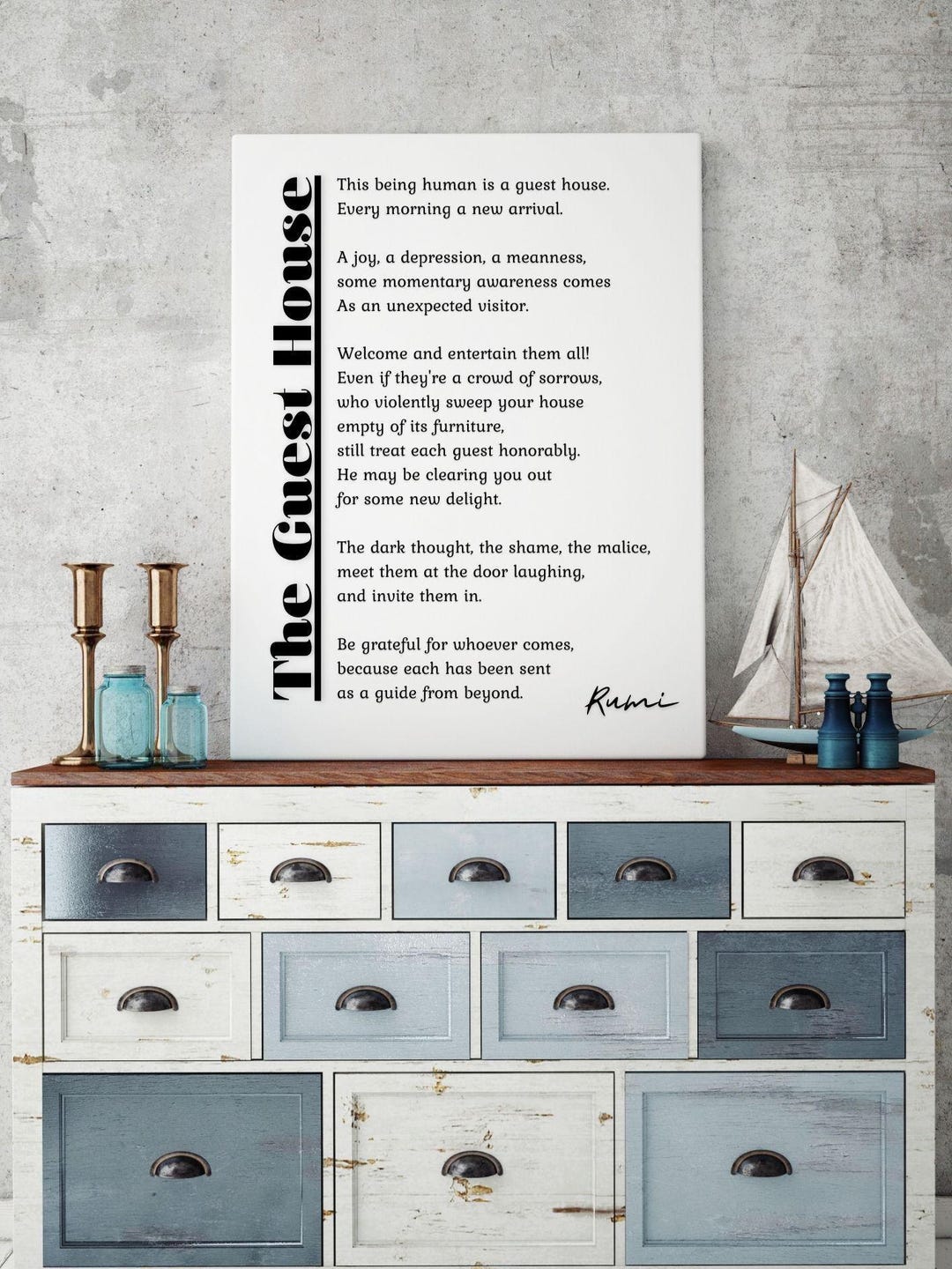 Rumi Poem Print: the Guest House, Spiritual Wall Art (digital Download ...