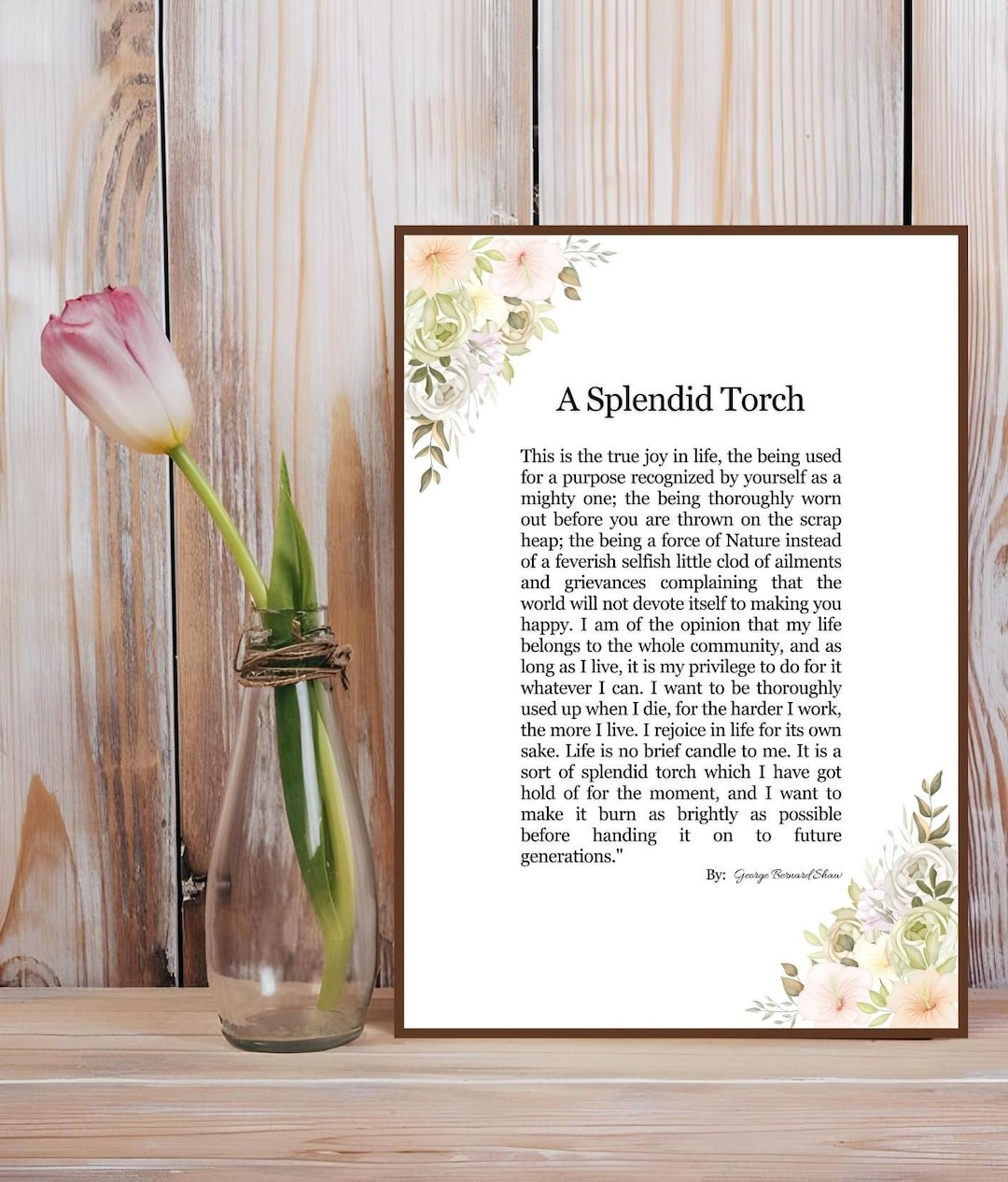 A Splendid Torch Quote Print - George Bernard Shaw Poem (digital ...
