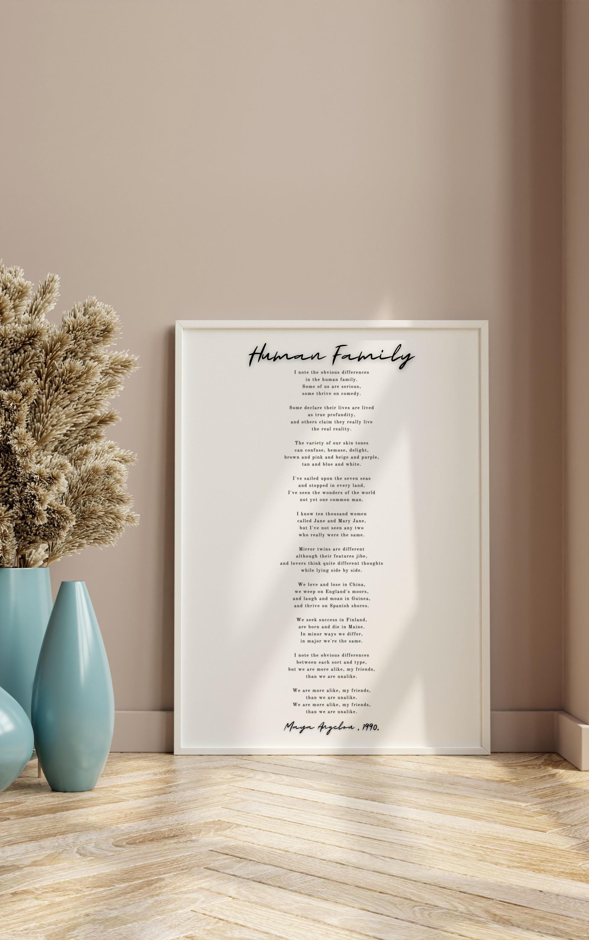 Maya Angelou Poem Print | "when Great Trees Fall" Literary Art, Maya ...
