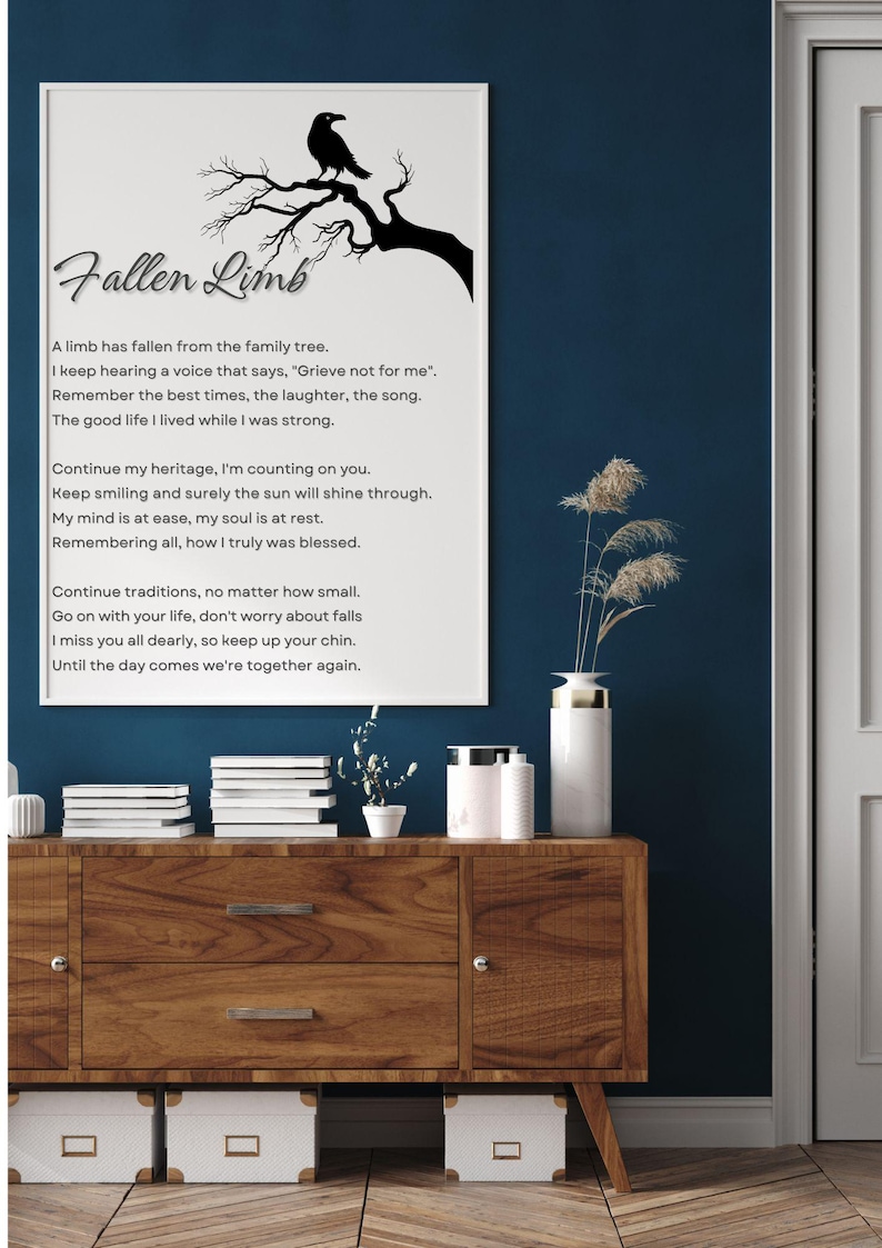 Fallen Limb Poem: Heartfelt Memorial Print for Sympathy & Remembrance ...