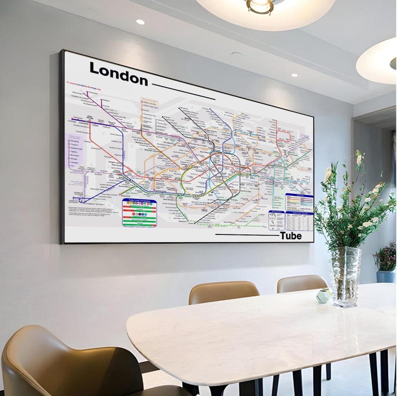 London Underground Poster, London Tube Map, Modern London Wall Art ...
