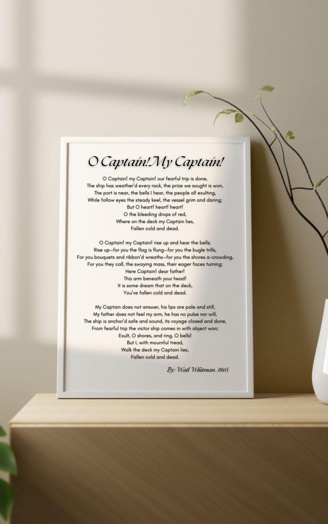 O Captain! My Captain! - Walt Whitman Poem Print | American Poetry ...