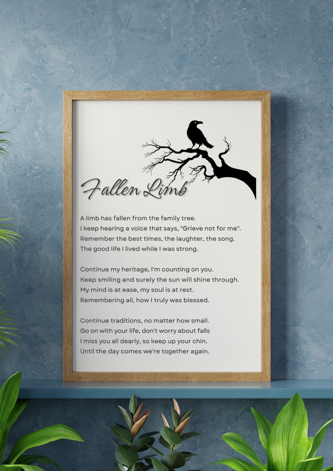 Fallen Limb Poem: Heartfelt Memorial Print for Sympathy & Remembrance ...