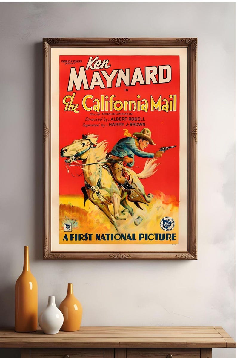 Vintage Ken Maynard Rodeo Poster: Printable Western Cowboy Wall Art ...