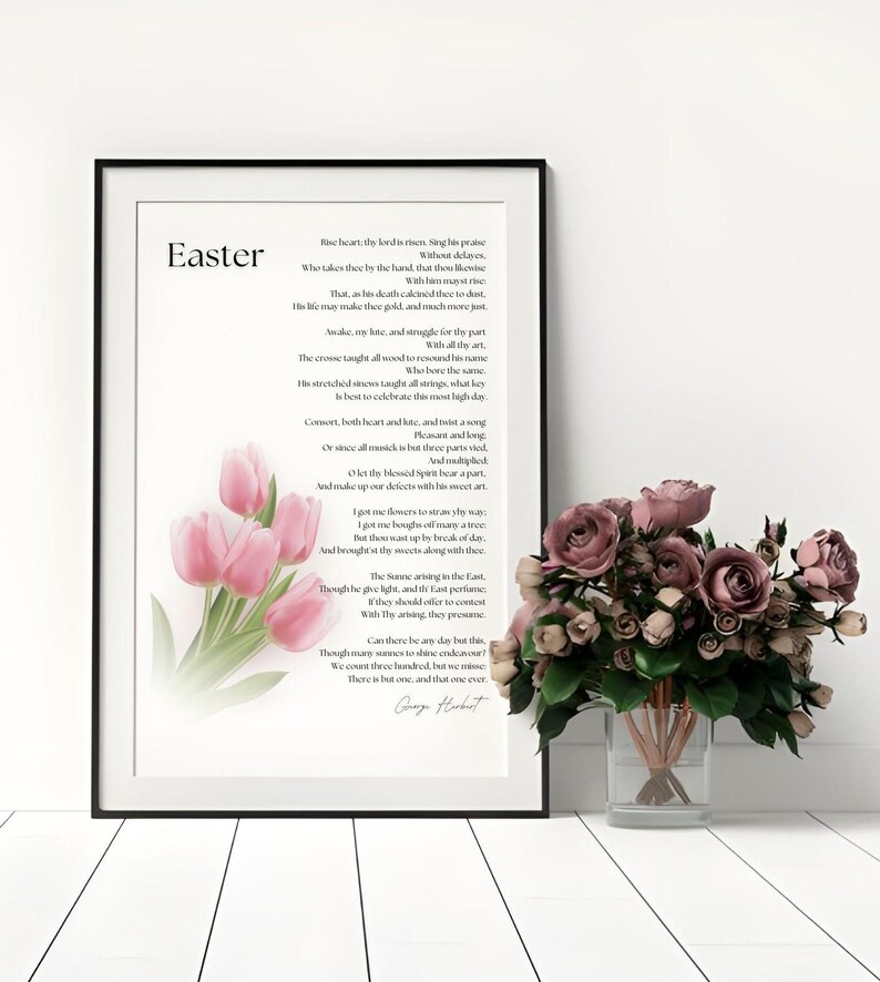 Easter Resurrection Poem by George Herbert: Printable Christian Wall ...