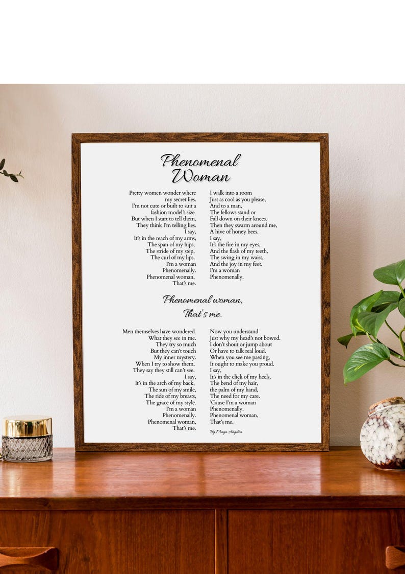Phenomenal Woman Poem by Maya Angelou – Inspirational Feminist Quote ...