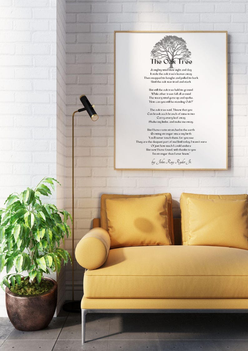 The Oak Tree Poem About Life ART PRINT Mighty Oak Tree, Inspirational ...